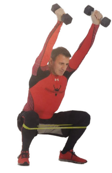 Band squat overhead + variante manubri - Functional Training School